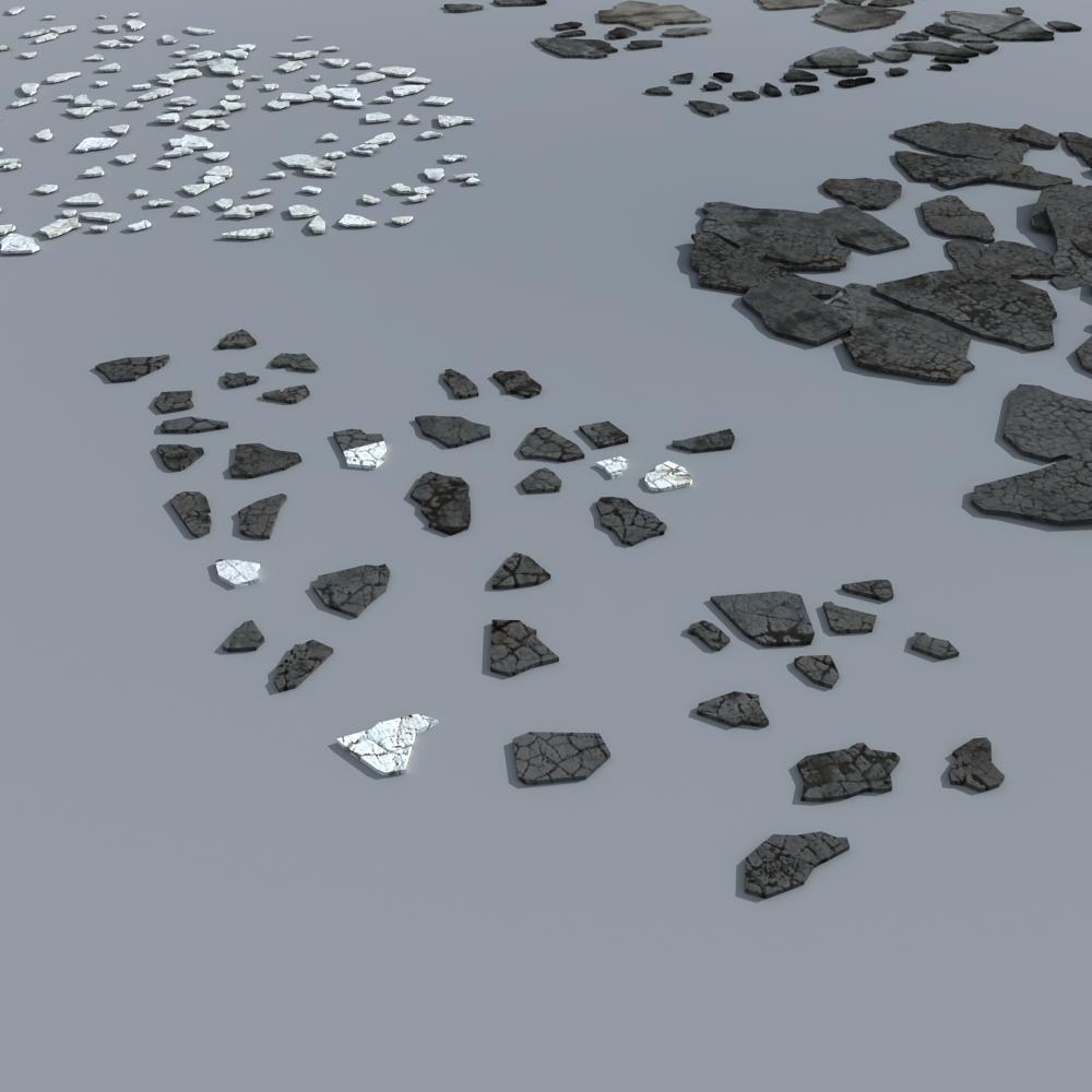 debris damage concrete 3d model