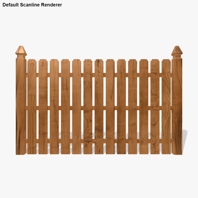 3d model realistic fence wood 04