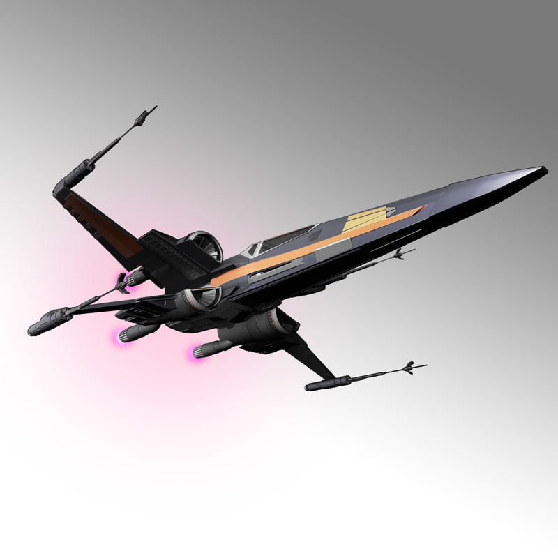 starfighter xwing 3d model