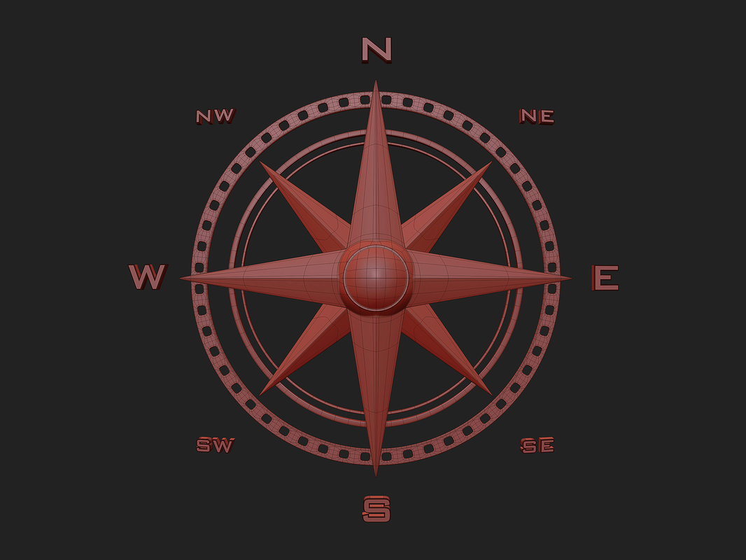 point compass rose 3d 3ds