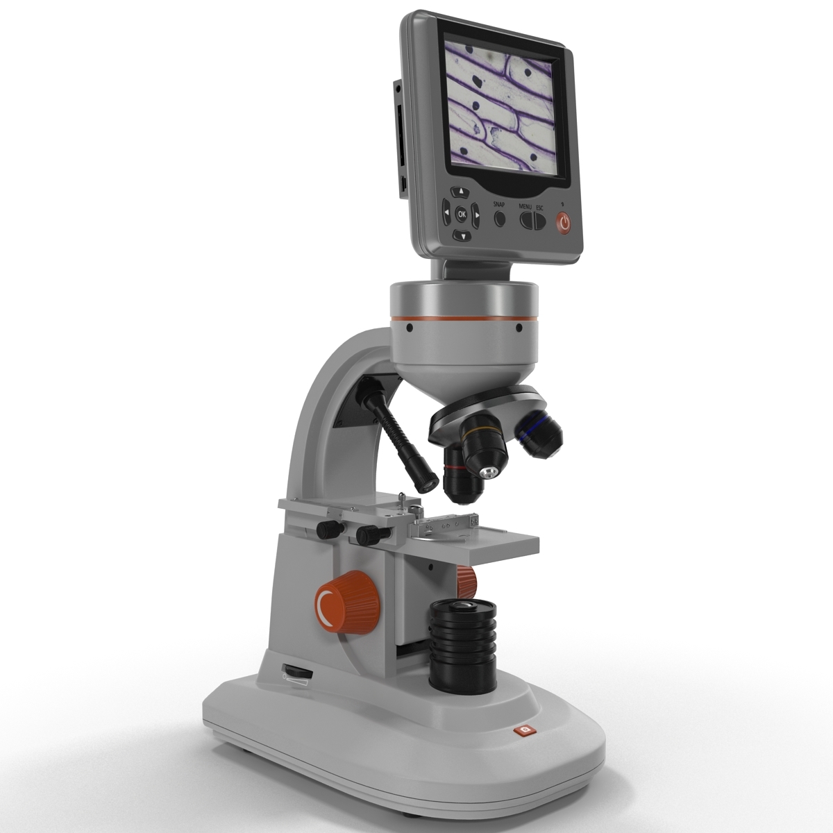 3d model lcd digital microscope white