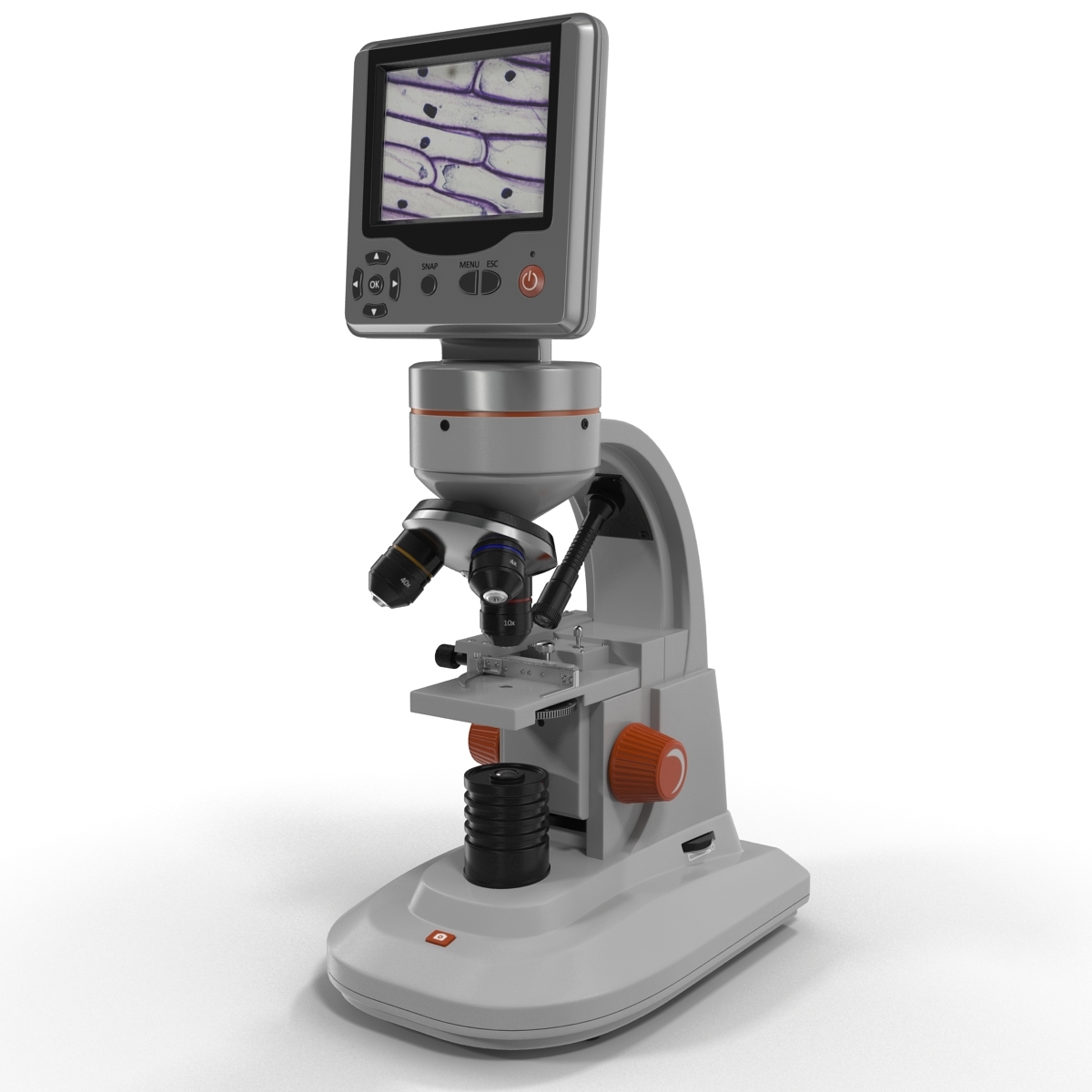 3d model lcd digital microscope white