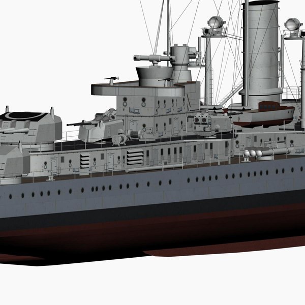 3d light cruiser koeln ww2 german model