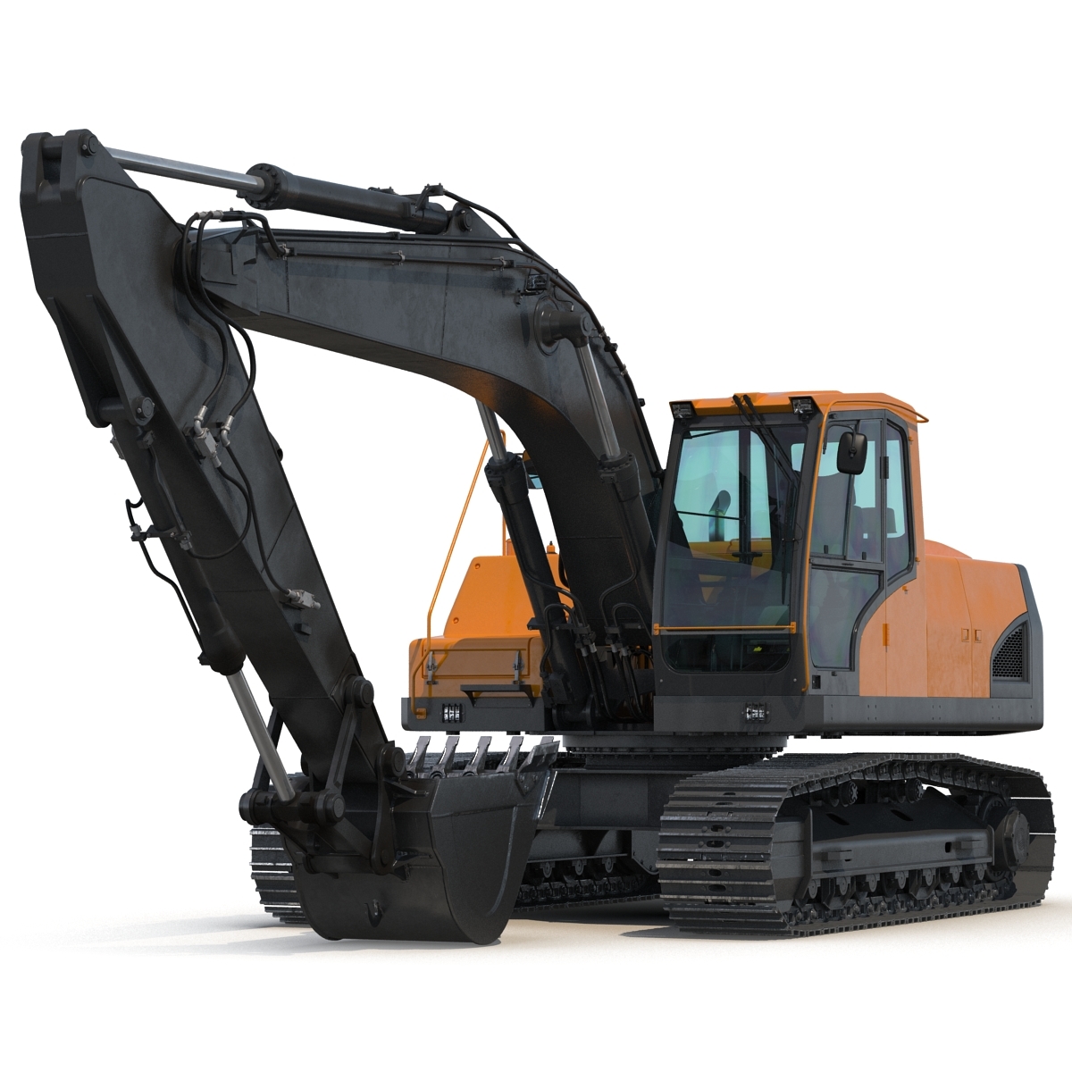tracked excavator generic rigged 3d max
