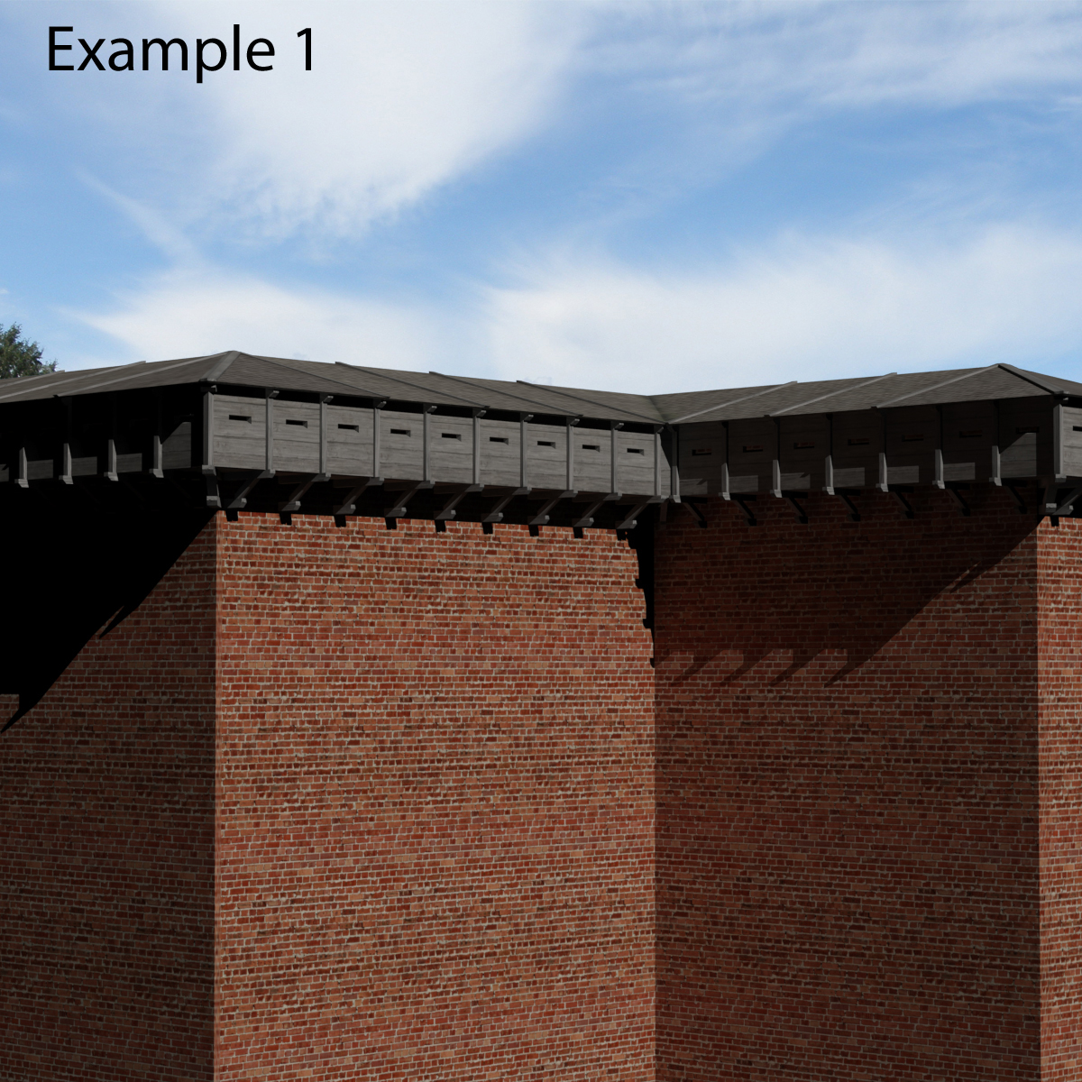 3d model castle hoarding sections