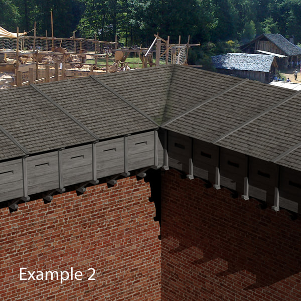 3d model castle hoarding sections