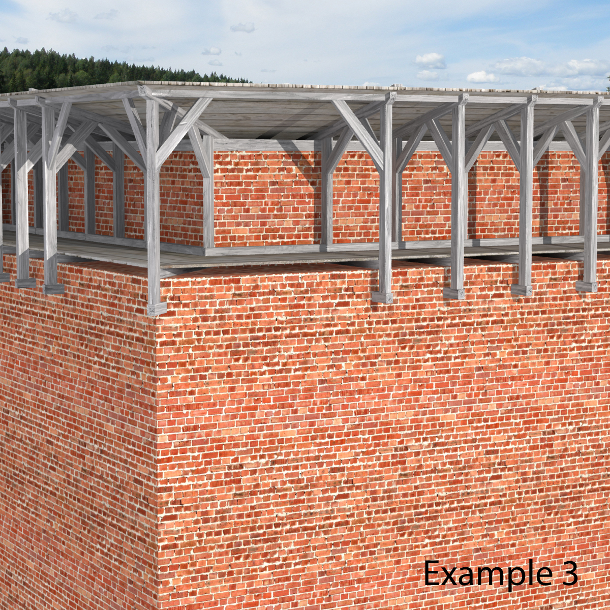 3d model castle hoarding sections