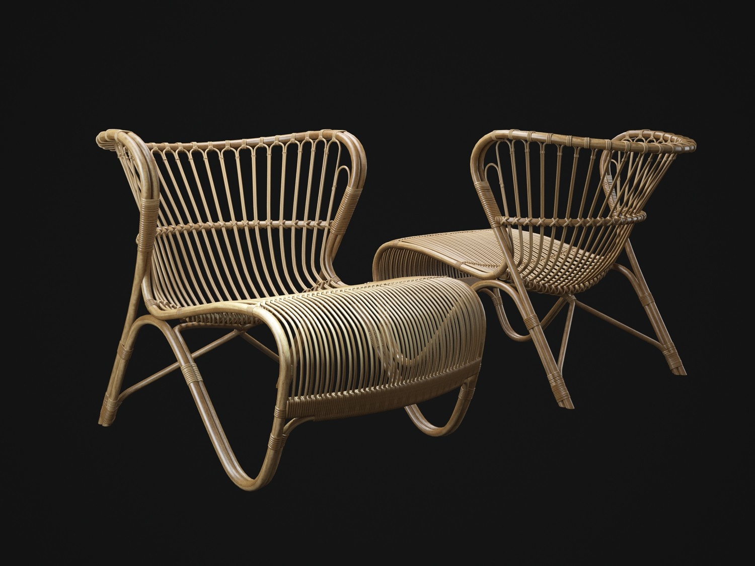 fox-rattan-lounge-chair 3d model