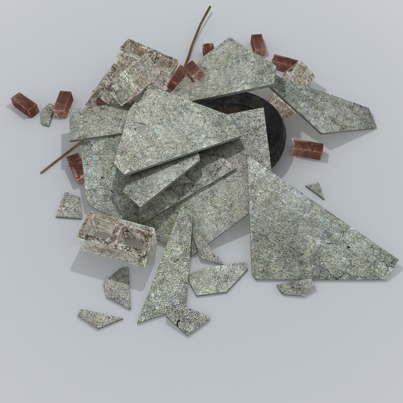 rubble junk piles 3d model