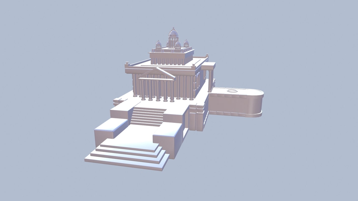 3d simple temple model