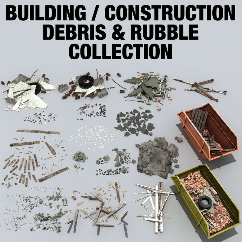 rubble debris construction 3d model