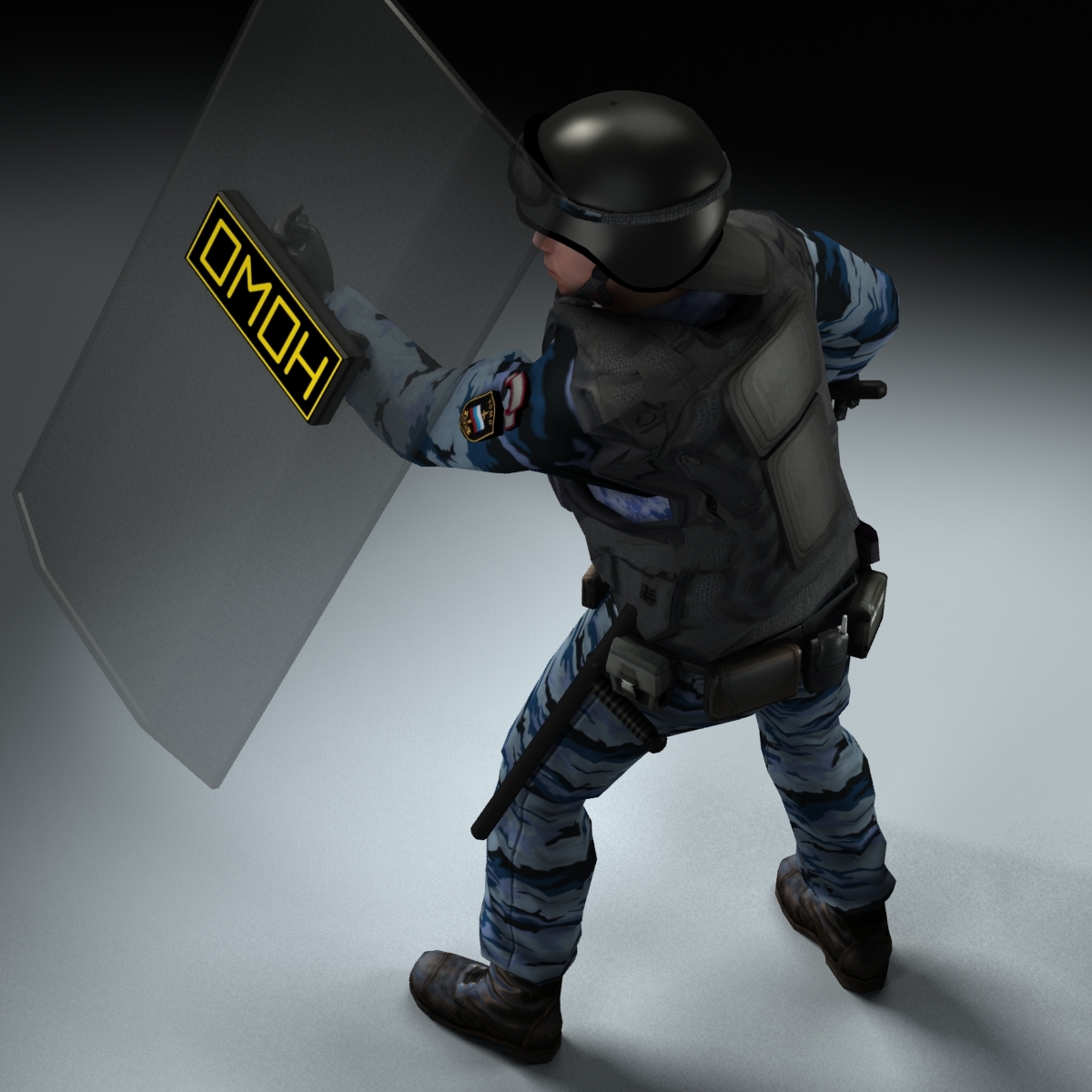 rigged omon police officer 3ds
