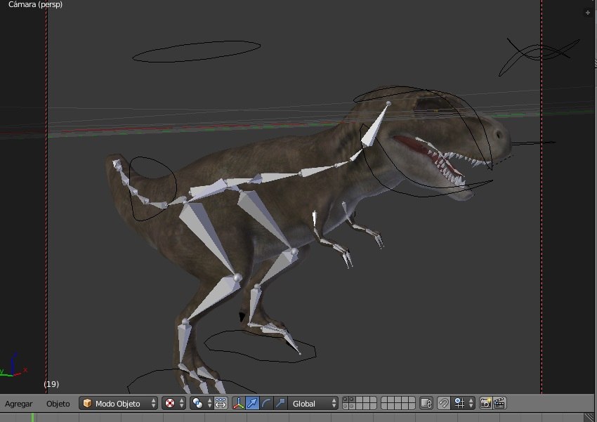 3d model t-rex blender rigged
