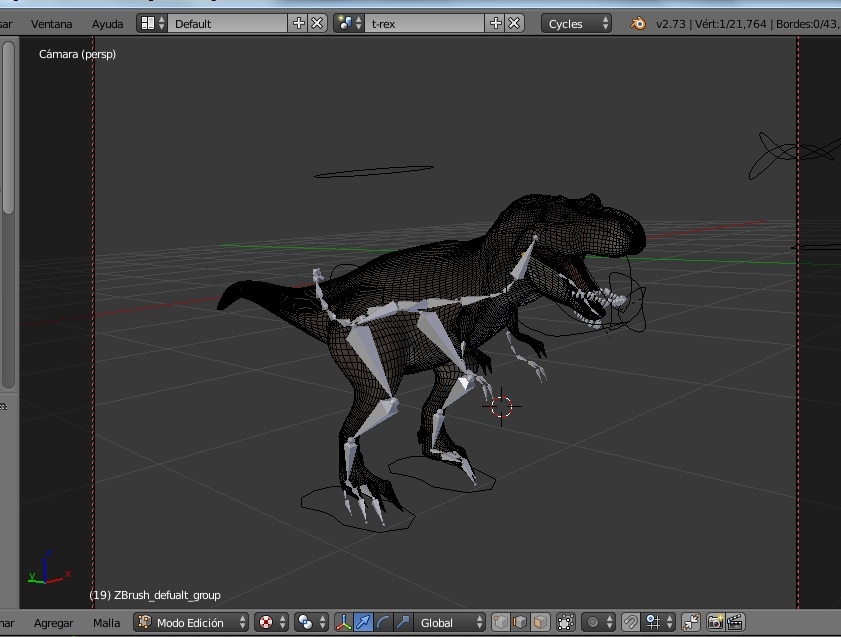 3d model t-rex blender rigged