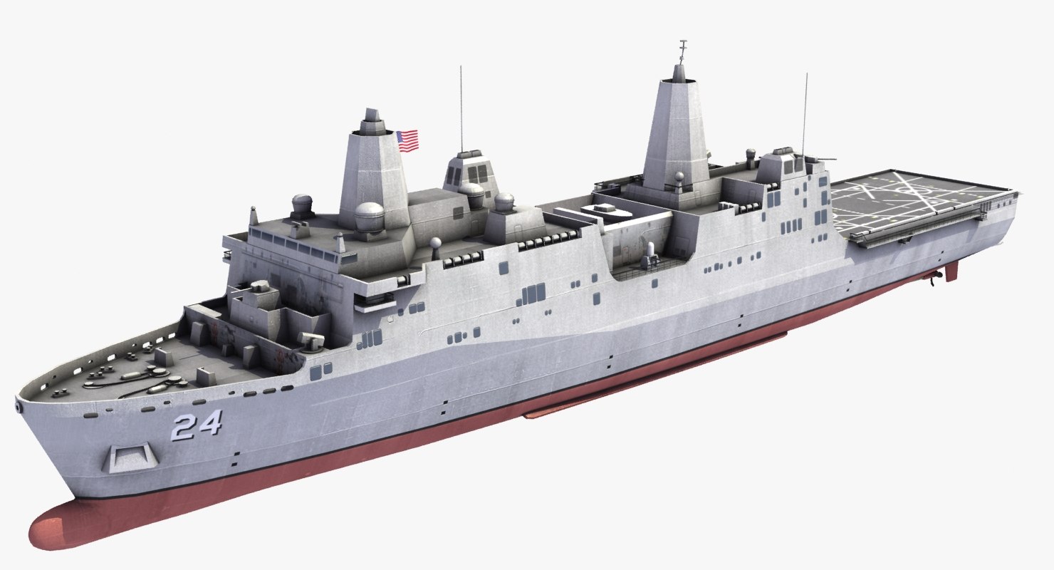 uss arlington lpd-24 ship 3d model
