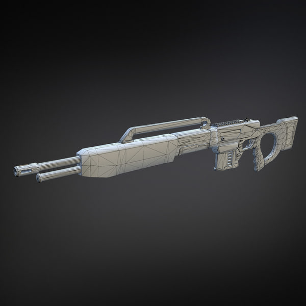 3d set sci-fi assault rifles model
