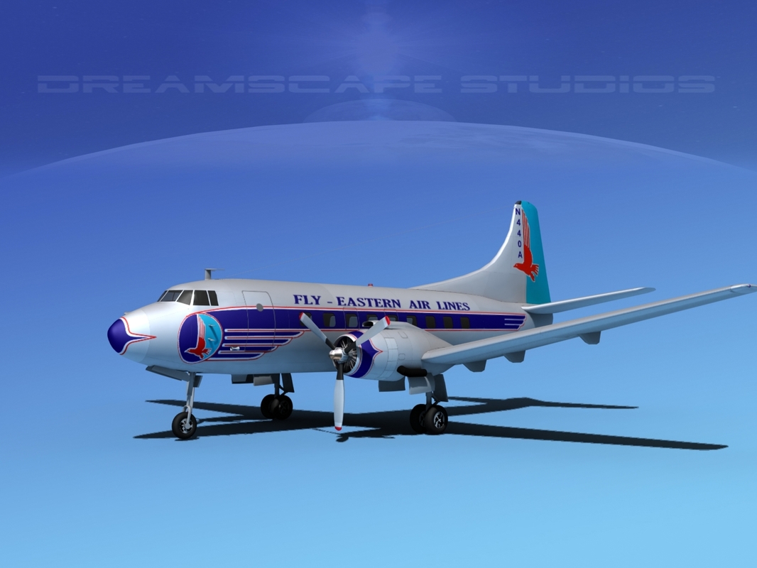 propellers martin 202 airliners 3d obj