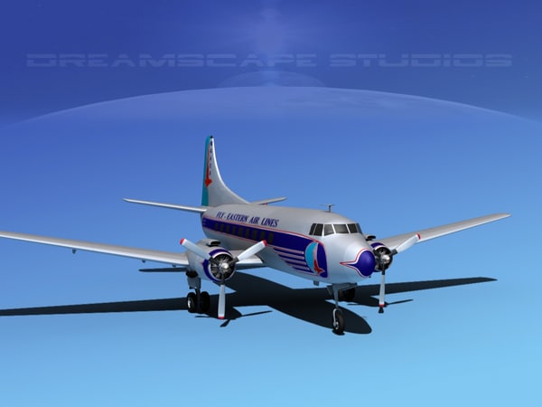 propellers martin 202 airliners 3d obj