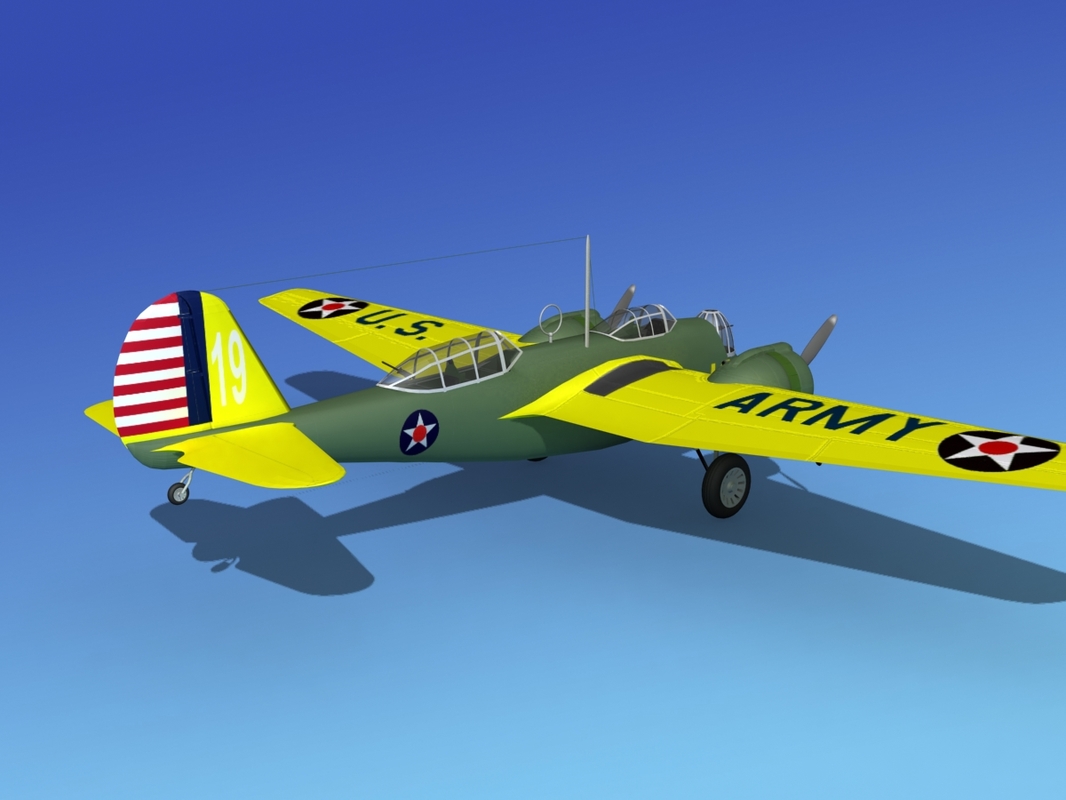 propellers martin b-10 bomber 3d model