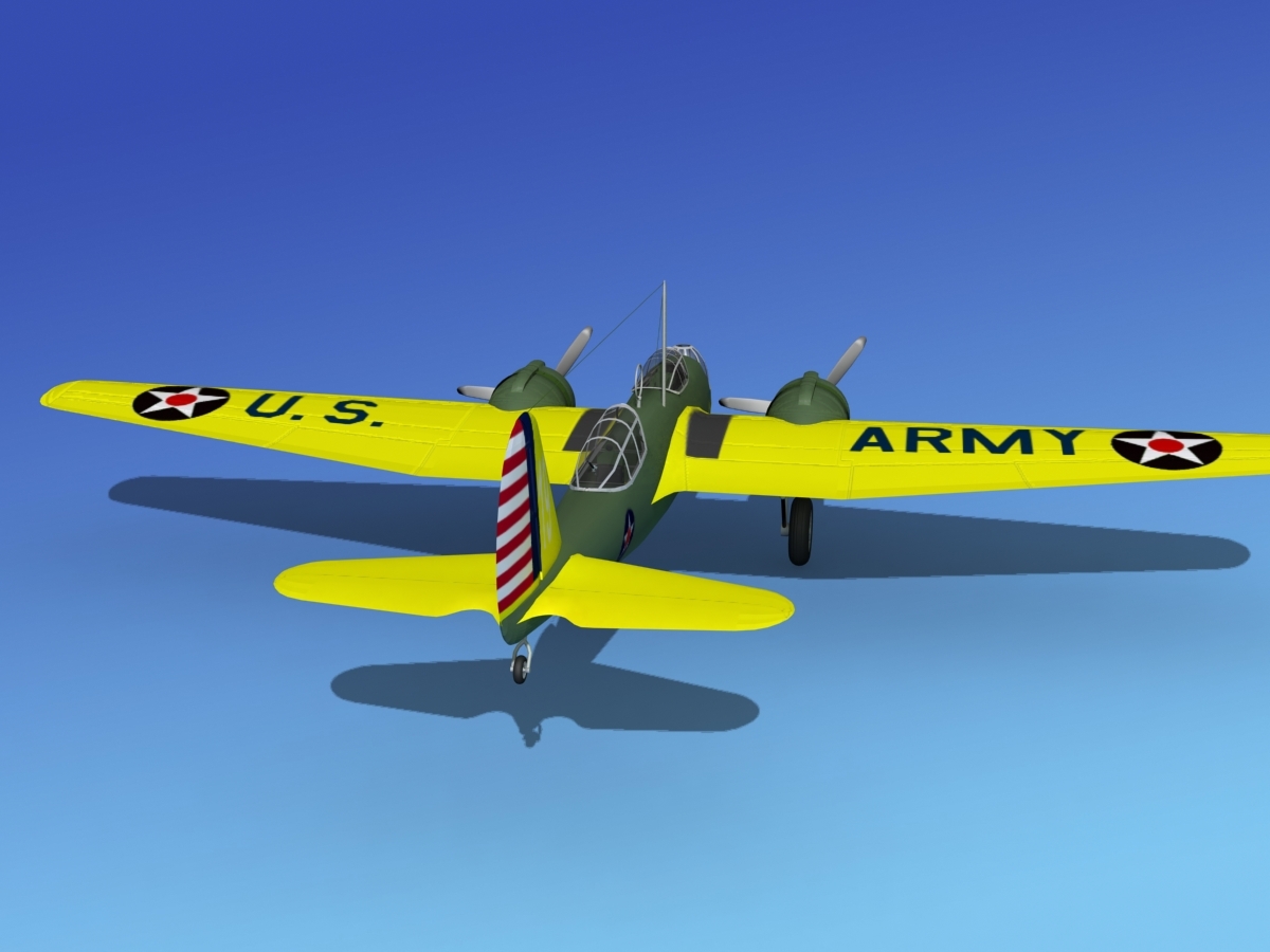 propellers martin b-10 bomber 3d model