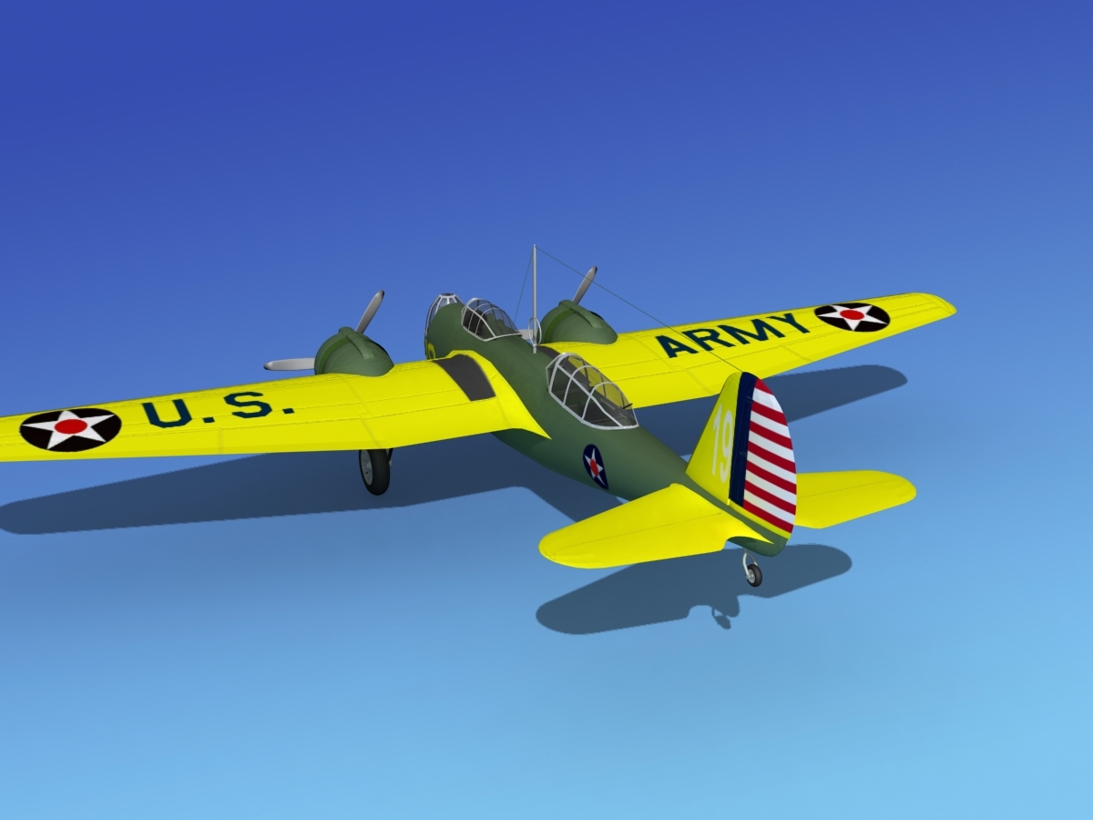 propellers martin b-10 bomber 3d model