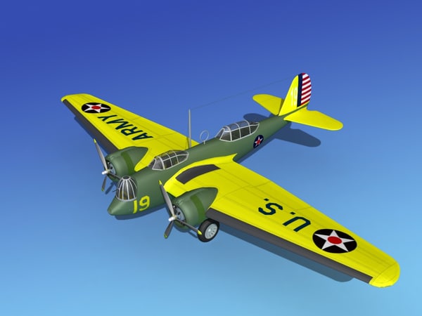 propellers martin b-10 bomber 3d model