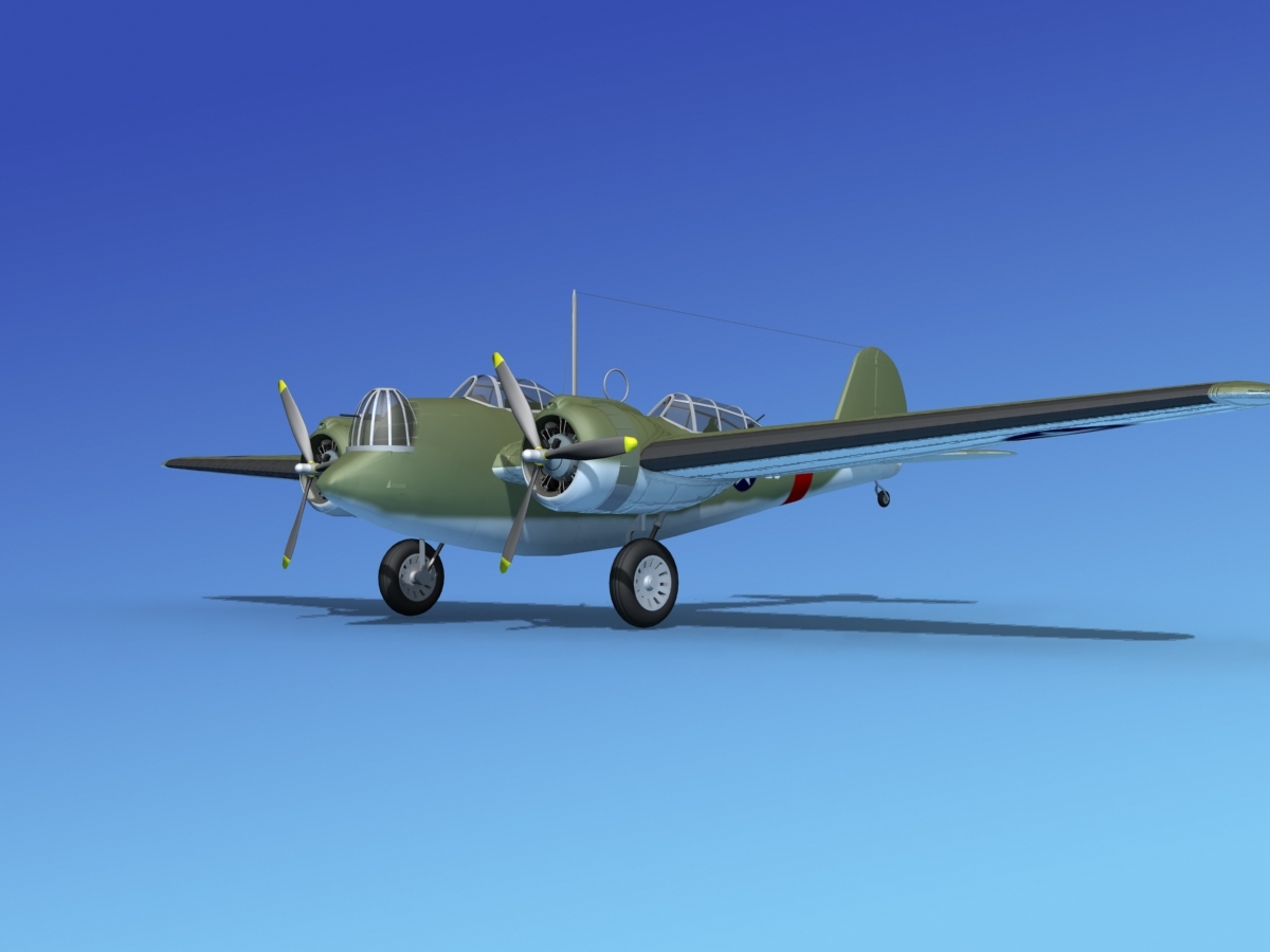 3d model propellers martin b-10 bomber