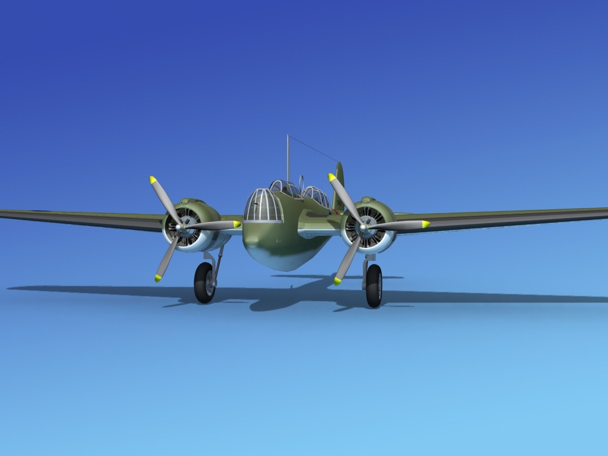 3d model propellers martin b-10 bomber