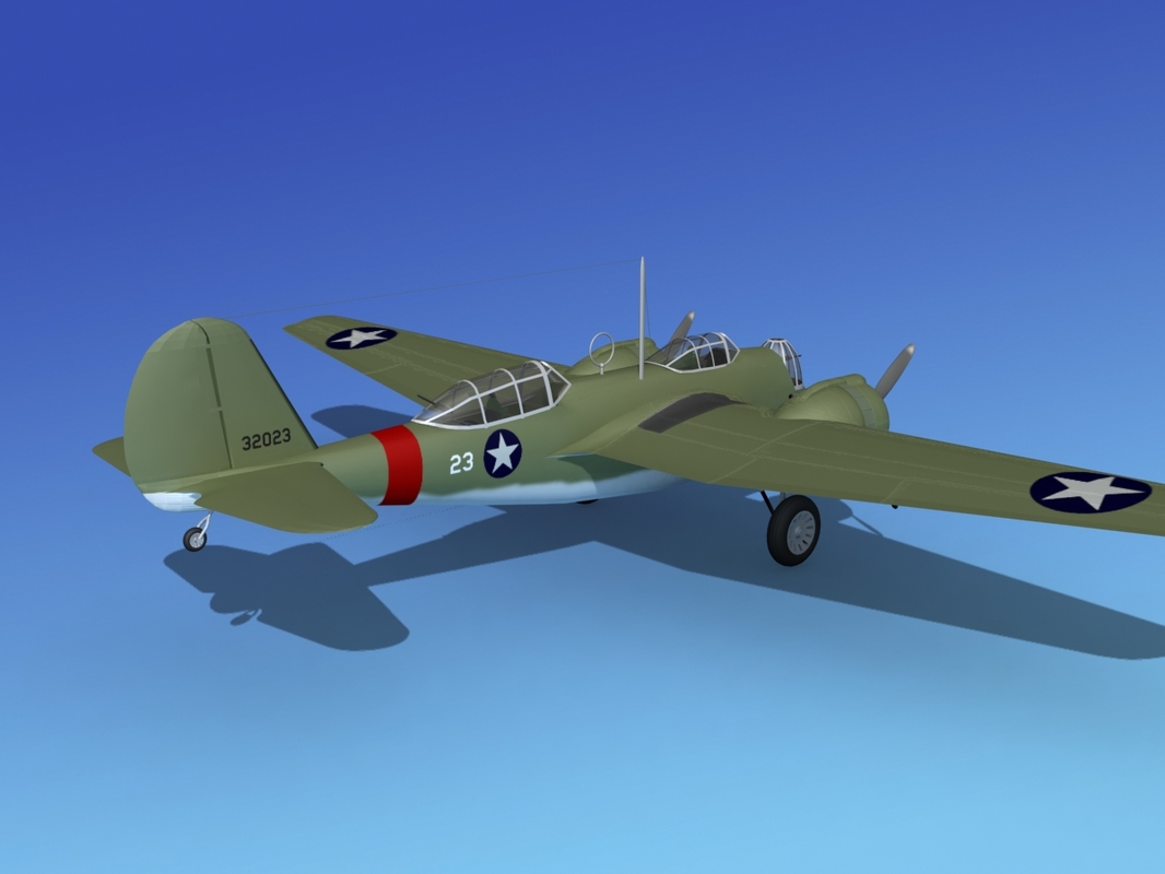 3d model propellers martin b-10 bomber