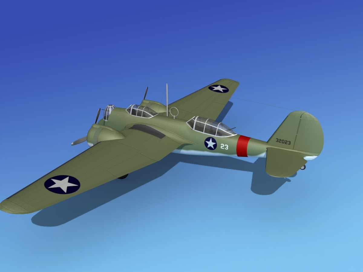 3d model propellers martin b-10 bomber