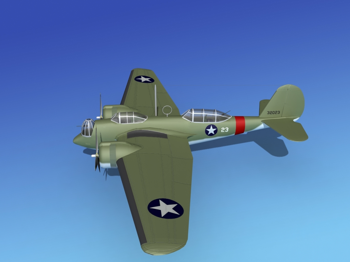 3d model propellers martin b-10 bomber