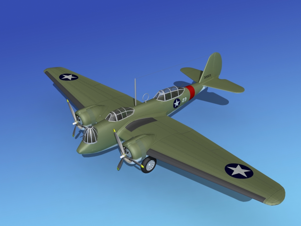 3d model propellers martin b-10 bomber