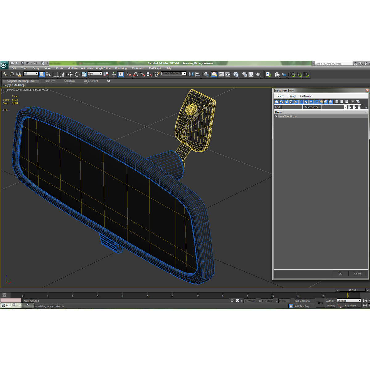 3d car rearview mirror