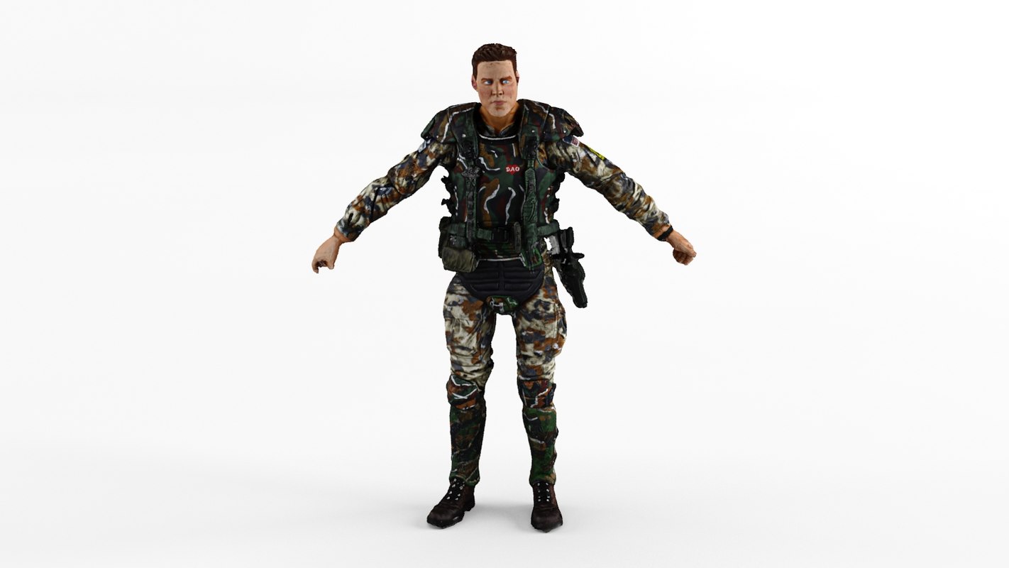 realistic soldier 3d model