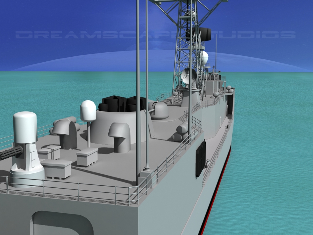 perry class frigate 3d model
