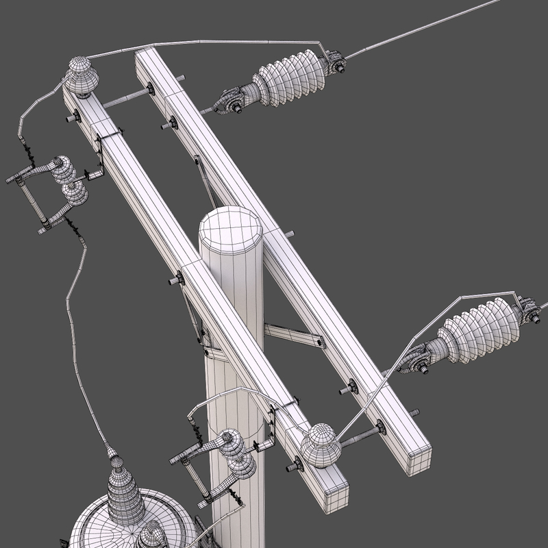 3d power transformer pole model