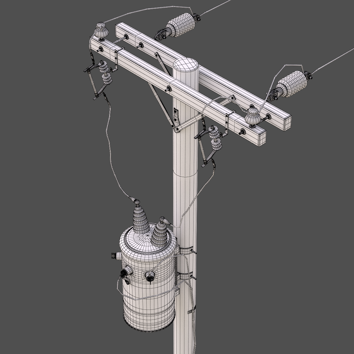 3d power transformer pole model