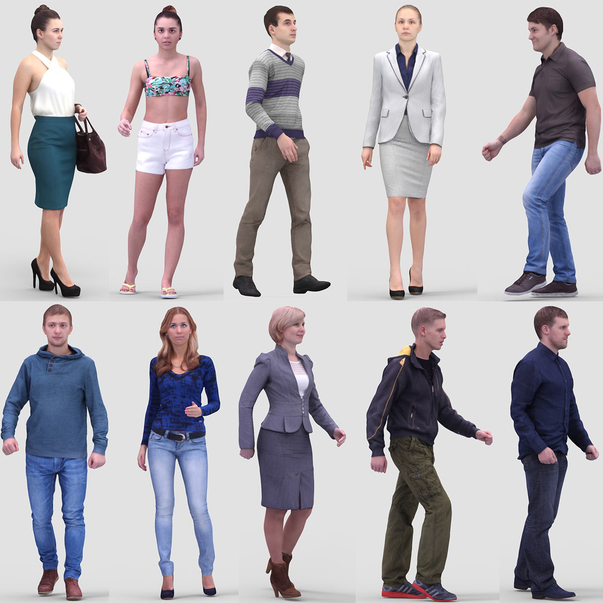 3D модель 3D Human Model Vol. 2 Ходячие Люди - TurboSquid 922077