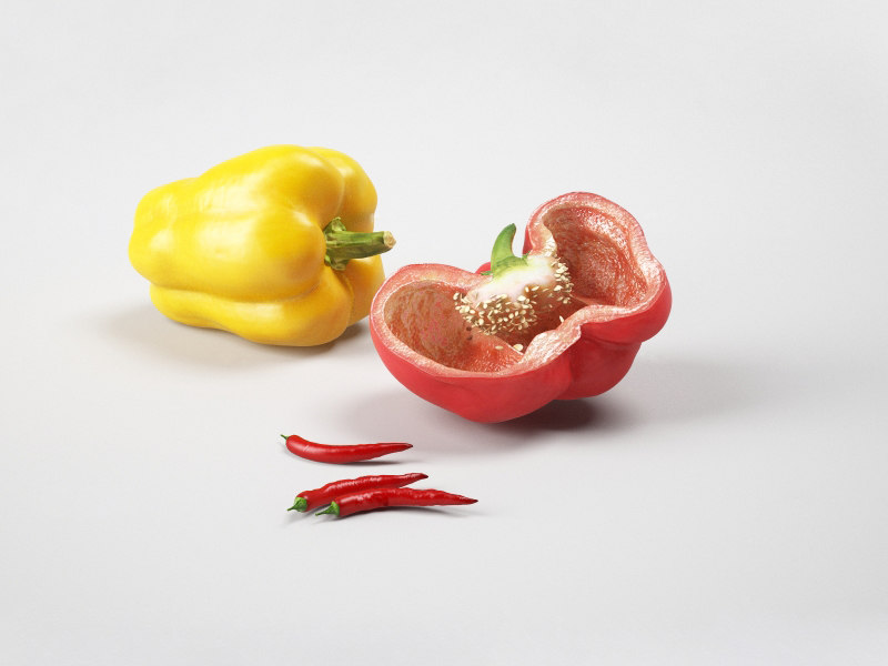 3d model of peppers realistic