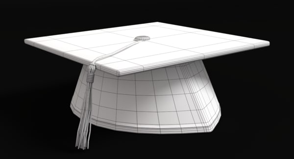 graduation cap 3d model