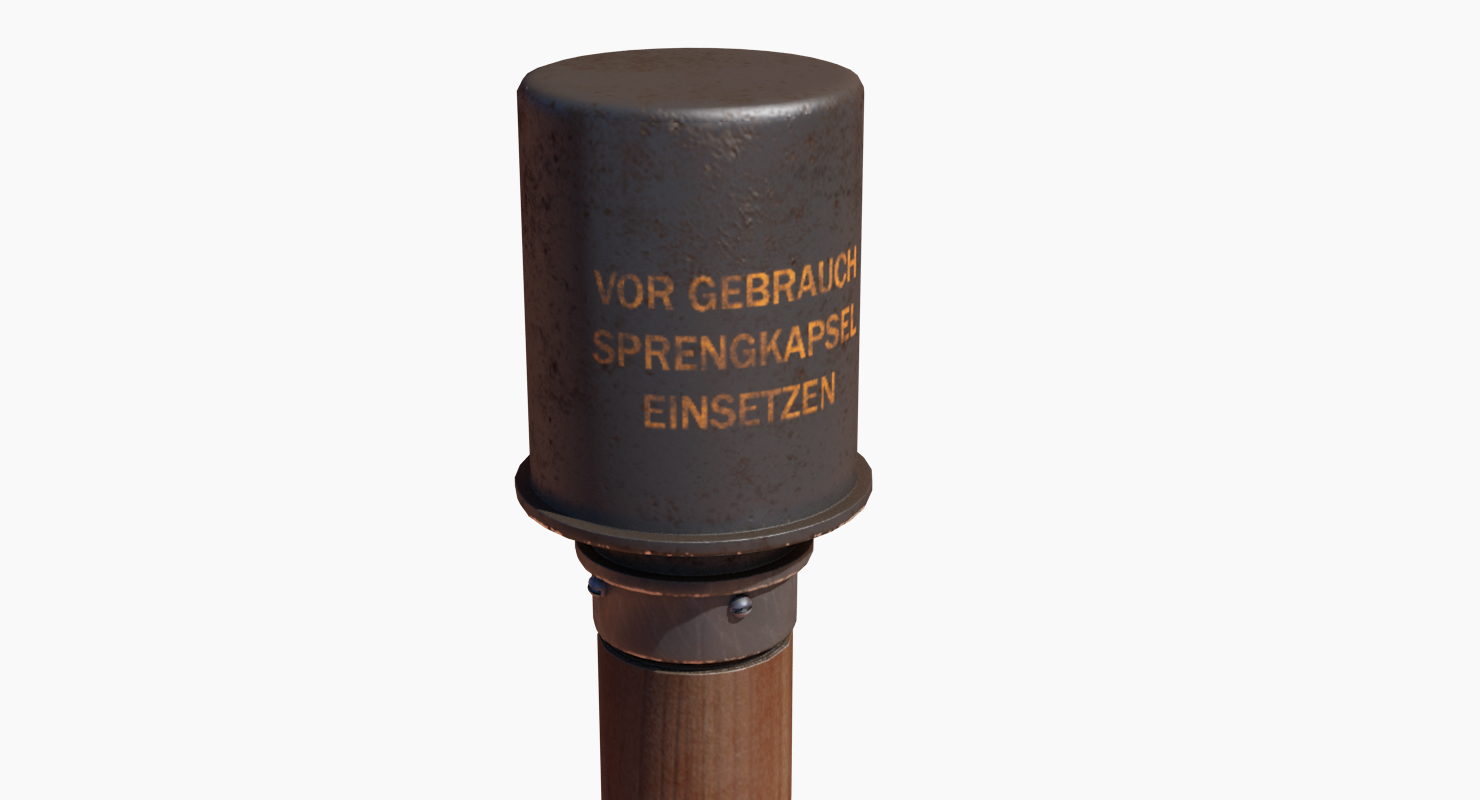 german hand grenade 24 3d model
