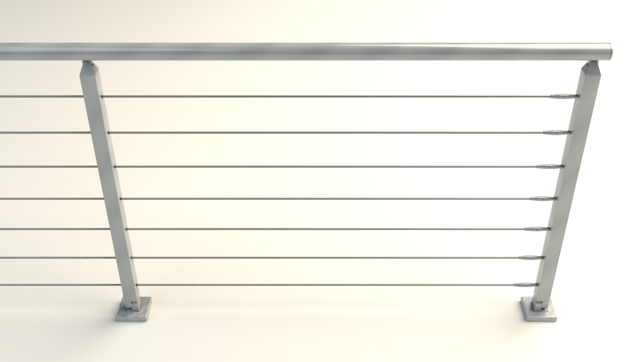 3d model of steel railing