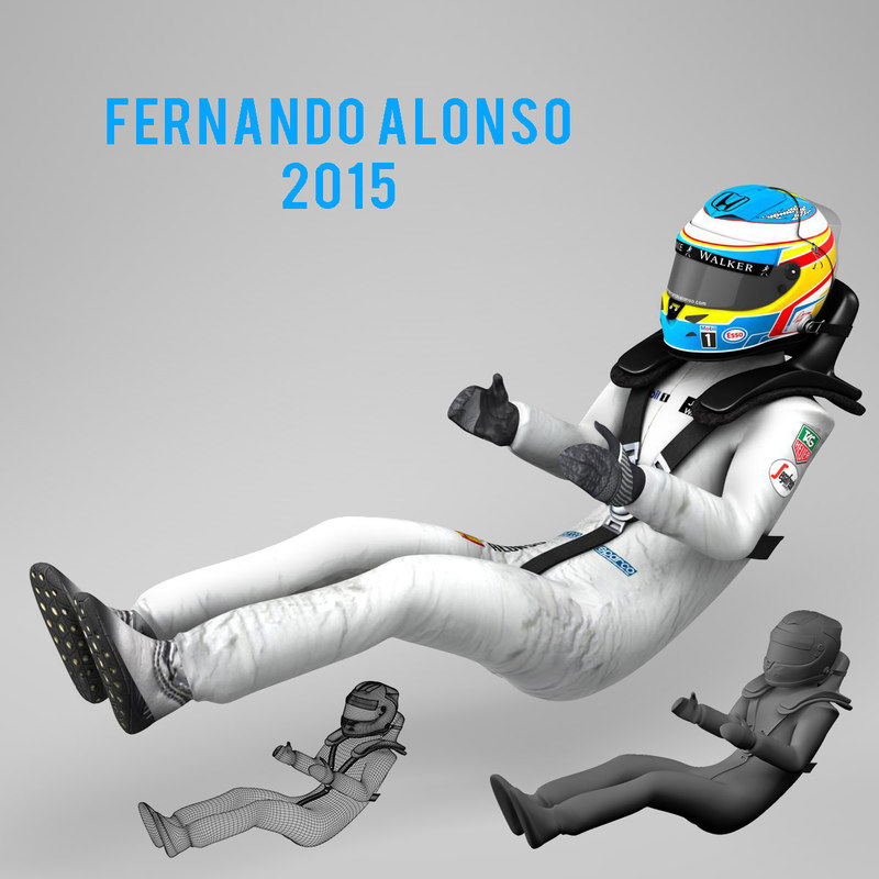 3d fernando alonso 2015 model