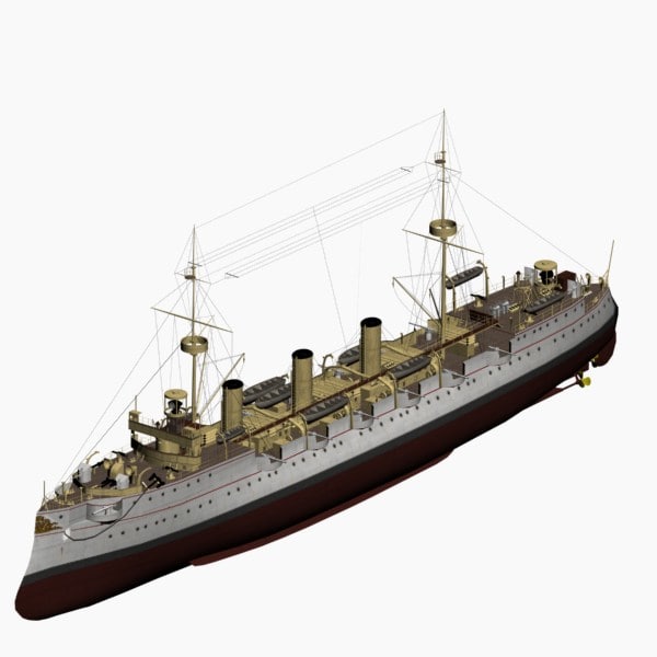 protected cruiser kaiserin augusta 3d max