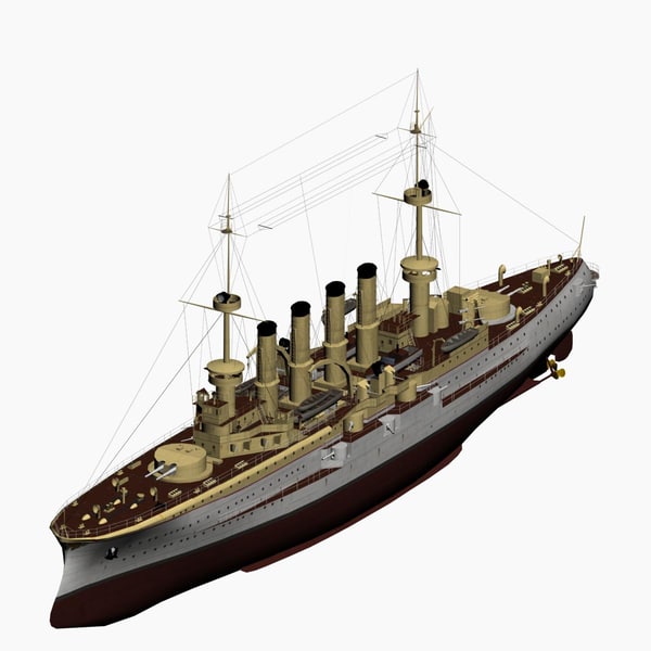 armored cruiser roon class 3d model