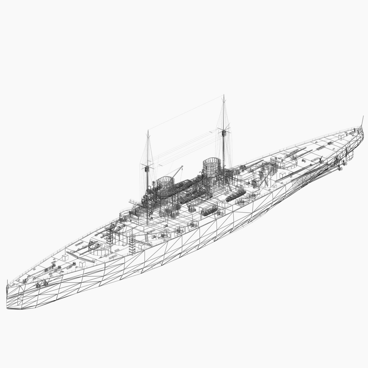 battlecruiser derfflinger class imperial 3d model