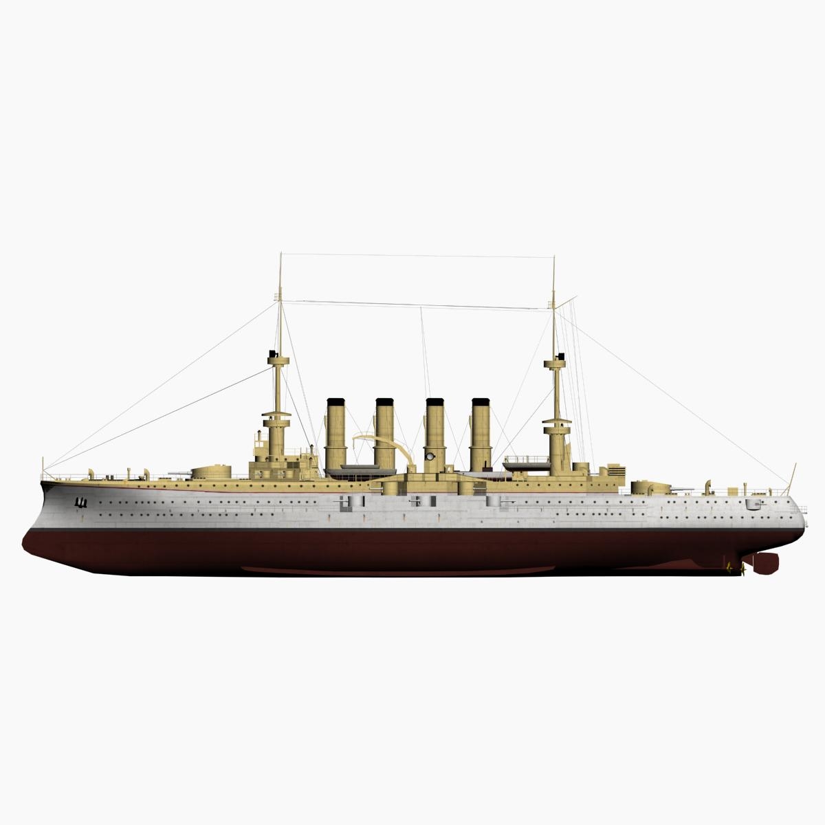 armored cruiser roon class 3d model