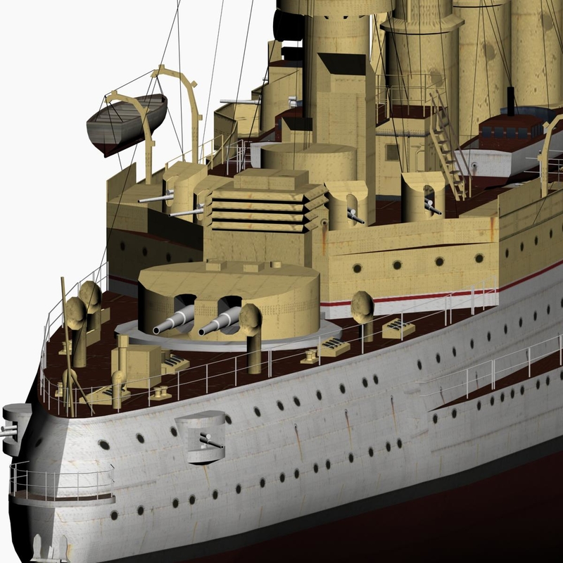 armored cruiser roon class 3d model