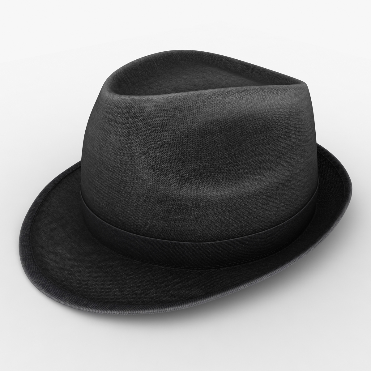 3d model fedora hat black