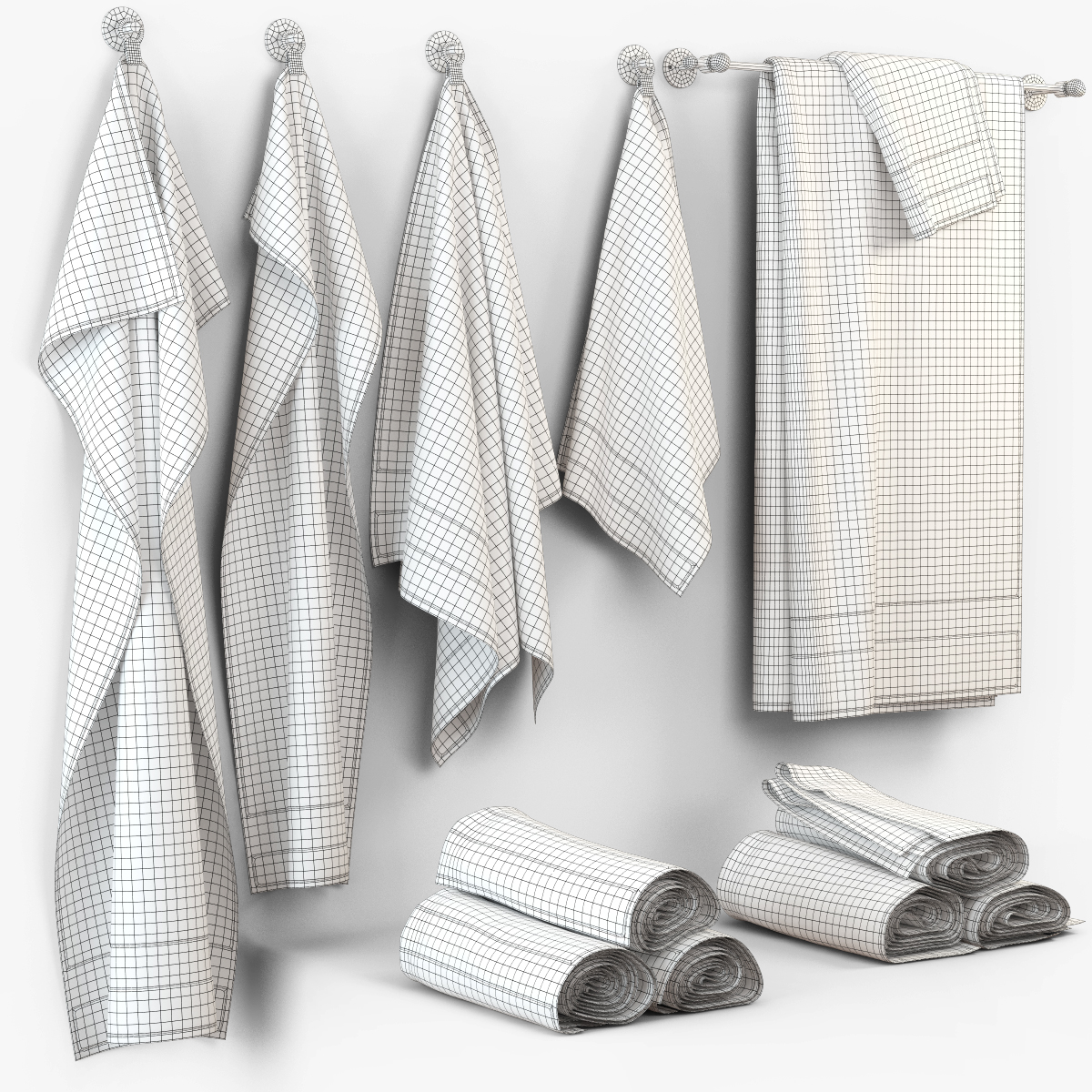 3d model towel cloth fabric